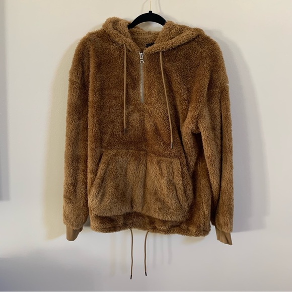 Original Use | Jackets & Coats | Original Use Teddy Half Zip Hooide ...